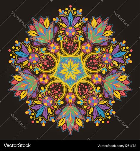 Radial Geometric Floral Pattern Royalty Free Vector Image