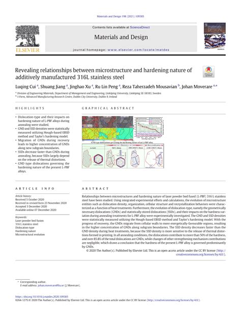 Pdf Revealing Relationships Between Microstructure And Hardening