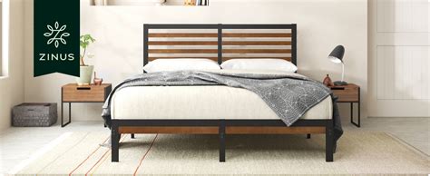 Zinus Kai Bamboo And Metal Platform Bed Frame With