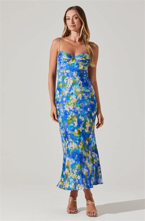 Florianne Floral Satin Maxi Dress Astr The Label