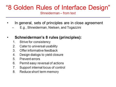 Ben Shneidermanns 8 Golden Rules Of Interface Design By Soha