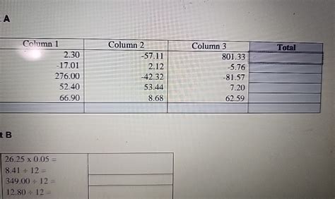 solved a table[[column 1 column 2 column