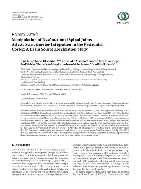 pdf manipulation of dysfunctional spinal joints affects sensorimotor