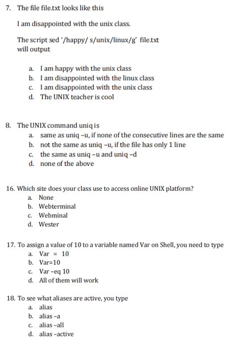 Solved Linux Unix Question Chegg Com