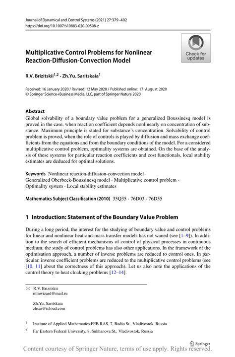 Multiplicative Control Problems For Nonlinear Reaction Diffusion