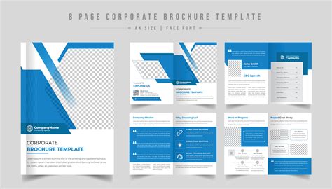 Company Brochure Template Design 8 Page Corporate Brochure Layout