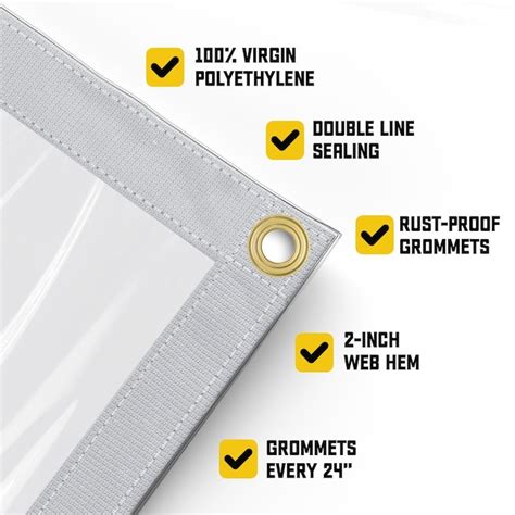 Core Tarps 10 Ft X 20 Ft White Commercial Vinyl 30 Mil Tarp Ct 201