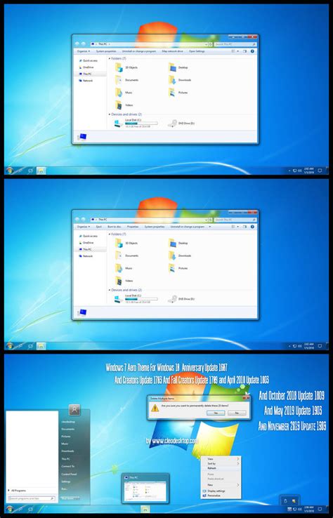 Win7 Aero Theme For Win10 1909 By Cleodesktop On Deviantart