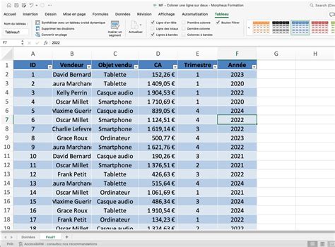 Comment Colorer Une Ligne Sur Deux Sur Excel Morpheus Formation