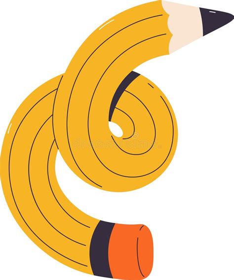 Twisted Flexible Pencil Stock Vector Illustration Of Education 353087680