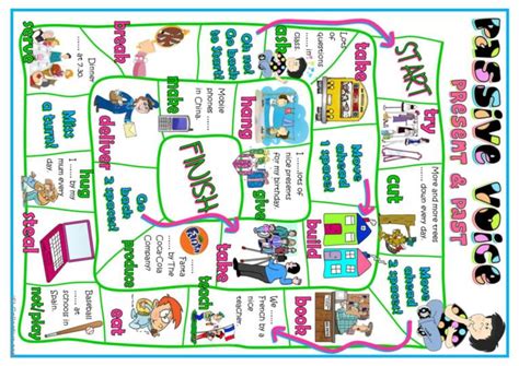 Passive Voice Board Game General G… English Esl Worksheets Pdf And Doc