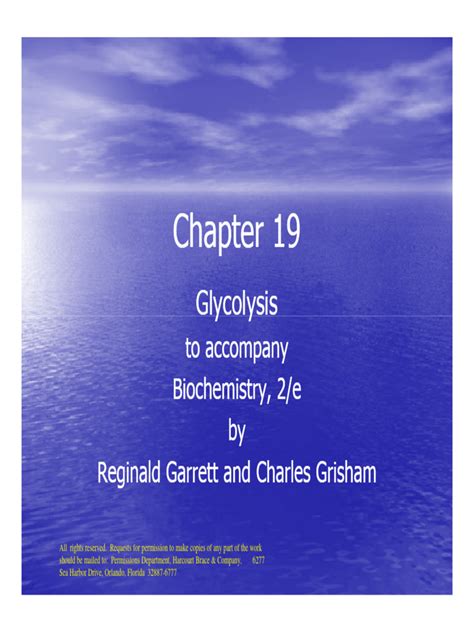 Ch19 Glycolysis Pdf Glycolysis Adenosine Triphosphate