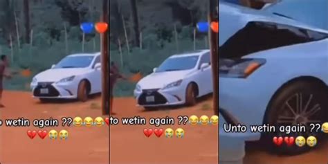 Watch Moment Man Crashes New Car After Arriving Village With It