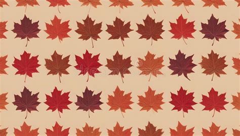 Maple Leaves Add Text On Each Leaf Repeating Pattern Red Brown Beige