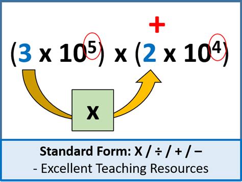 Number Standard Form Adding Subtracting Dividing And Multiplying