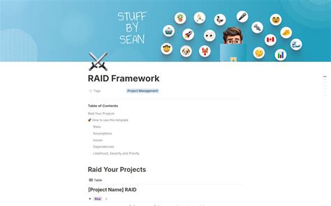 RAID Framework Template By Stuff By Sean Notion Marketplace