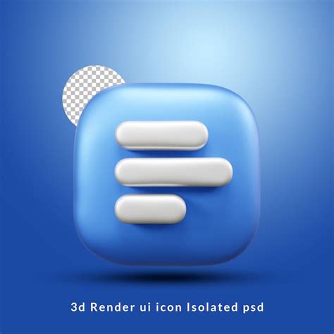 Premium Psd 3d Menu Ui Icon Isolated