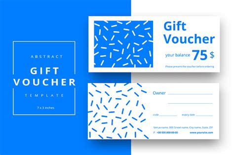 트렌디한 추상 선물 바우처 카드 서식 파일이입니다 예술적 스트로크 패턴으로 현대 할인 쿠폰 또는 인증서 레이아웃 패션 밝은 배경