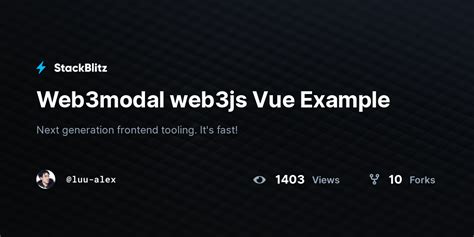 Web3modal Web3js Vue Example Stackblitz