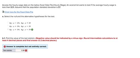solved access the hourly wage data on the below excel data