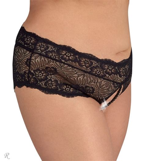 Slip Ouvert Aus Feiner Spitze Mit Perlen Schrittkette