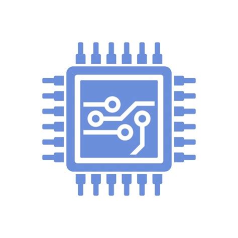 Cpu Icon On White 8 Core Processor Royalty Free Vector Image