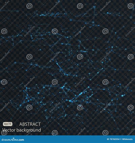 Abstract Triangles Space Low Poly Dark Background With Connecting Dots