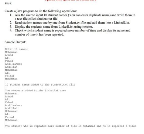 Solved Task Create A Java Program To Do The Following Chegg