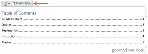 How To Edit Update Or Remove A Table Of Contents In Word