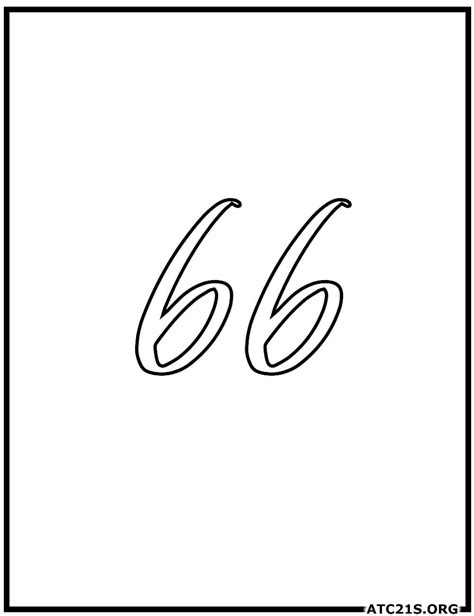 Free Number 66 Coloring Page Download Printable Atc21s