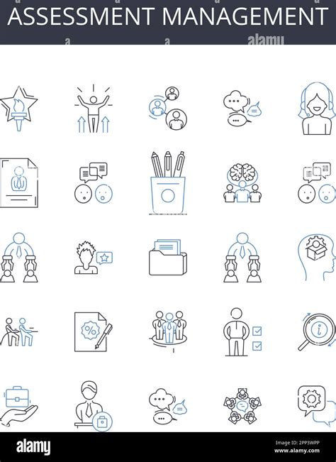 Assessment Management Line Icons Collection Risk Control Budget