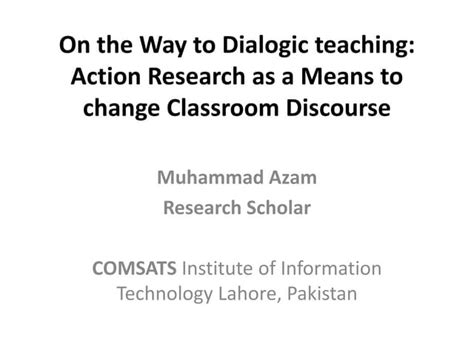 On The Way To Dialogic Teaching Pptx