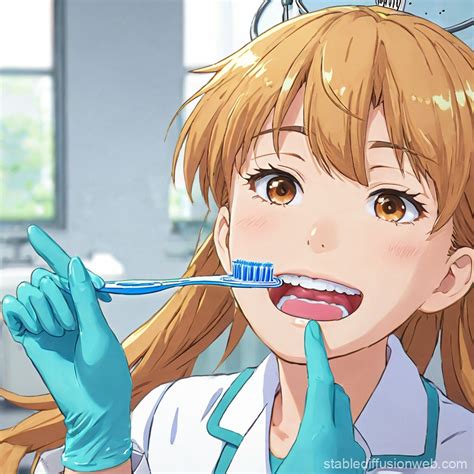 Angel Dentist In Anime Halo With Toothbrush Stable Diffusion Online