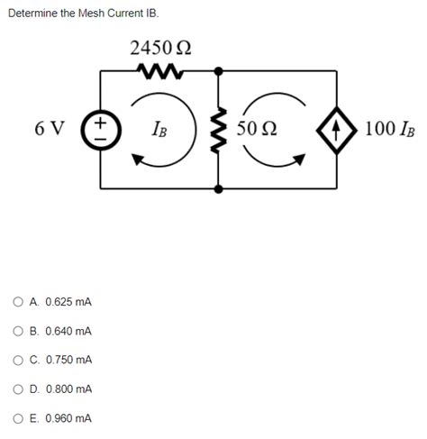 Solved Determine The Mesh Current IB A MA B Chegg Com