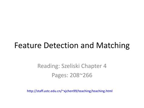 PPT Feature Detection And Matching PowerPoint Presentation Free Download ID
