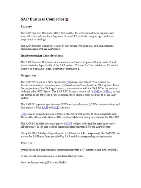 Sap Business Connector Pdf Sap Se Application Programming Interface