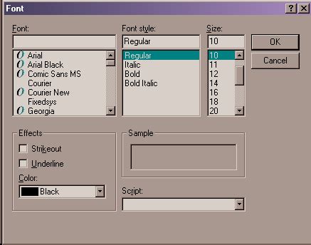 Font Dialog