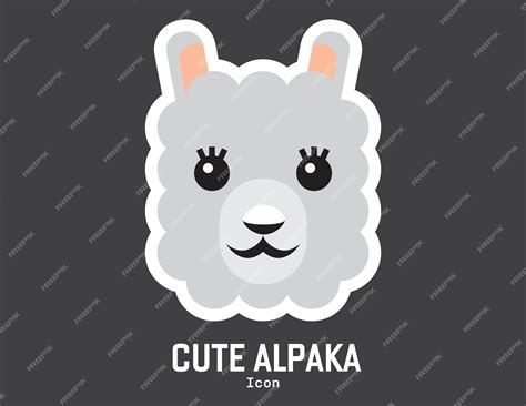 Premium Vector A Cute Llama Face With The Word Cute On It