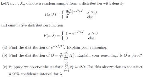 Solved LetX Xn Denote A Random Sample From A Chegg Com