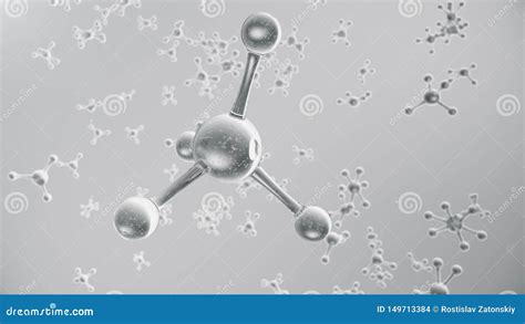 3d Rendering Molecule Structure Scientific Medical Background With Atoms And Molecules Grey