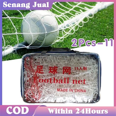 Jual 2pcs Jaring Sepak Bola Sebelas Orang 3mm 7x2m Profesional Jaring Gawang Sepak Bola