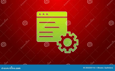 ícone da interface de api do computador de linha verde isolado em fundo