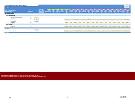 Land Based Fish Farm 2 Models Imperial Metric System Template Excel XLS