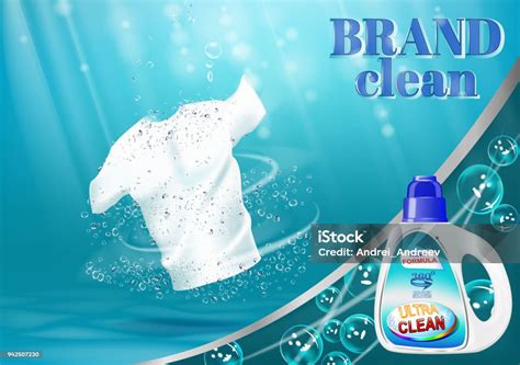 세척 하 고 리넨 병 서식 파일의 표백에 대 한 의미 합니다 에 거품으로 푸른 물 배경 디자인에 대한 스톡 벡터 아트 및 기타