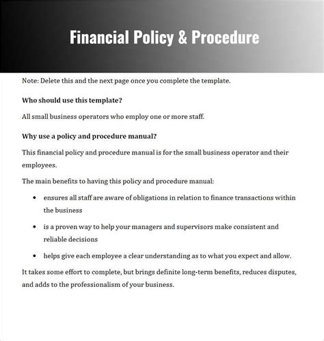 28 Policy And Procedure Templates Free Word Pdf Download Inside Procedure Manual Template Word