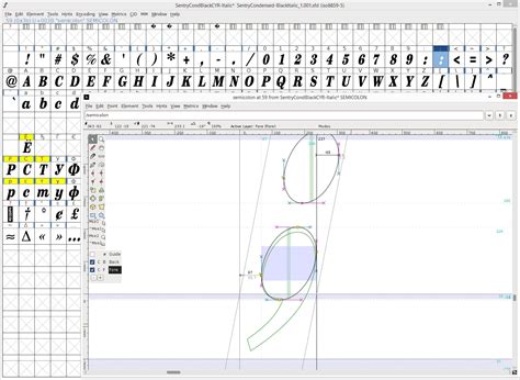 copy paste delete elements in fontforge fontforge