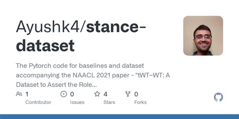 Github Ayushk4stance Dataset The Pytorch Code For Baselines And