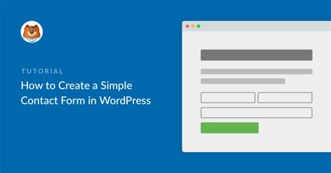 How To Create A Simple Contact Form In Wordpress Code Free