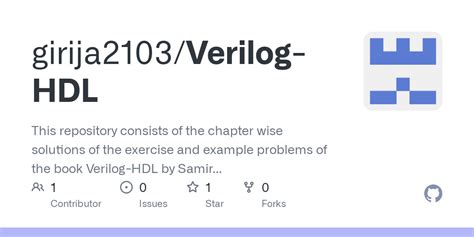 Github Girija2103verilog Hdl This Repository Consists Of The Chapter Wise Solutions Of The