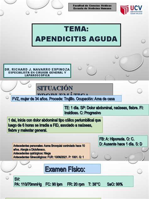 Diagnóstico Y Manejo De Apendicitis Aguda En Mujer De 34 Años Pdf